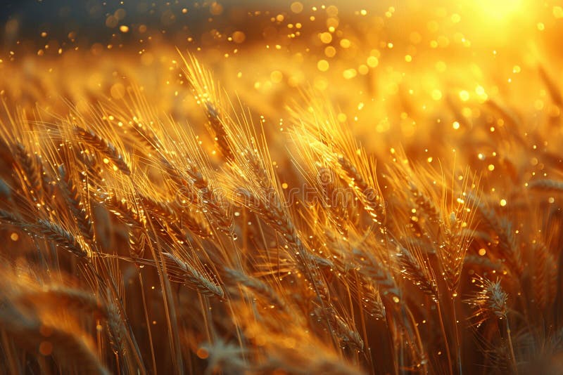 Waves of Grain in a Field at Sunset Stock Image - Image of wave ...