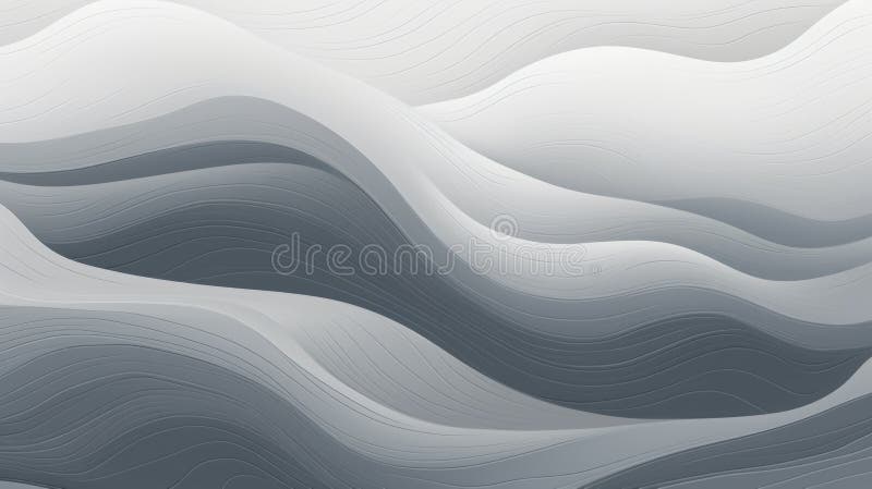 Waves in Gray Colors, Abstract Illustration Stock Illustration ...