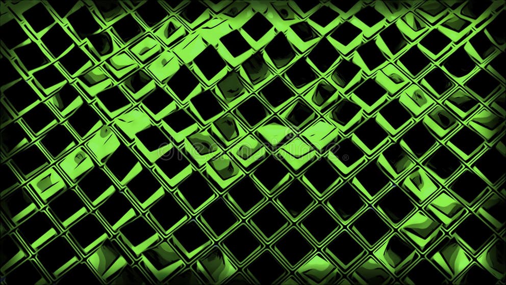 Waves with Grid or Cubes. Design. Black 3d Cubes Move in Waves with ...
