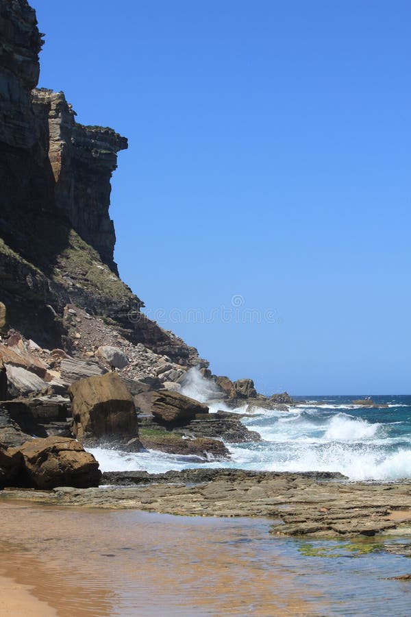 Waves Hitting Cliff and Rocks Stock Image - Image of rocks, waves: 17679439