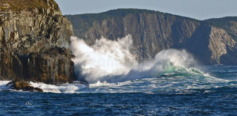 Waves Hitting Cliffs In Newfoundland Stock Image - Image: 44165919