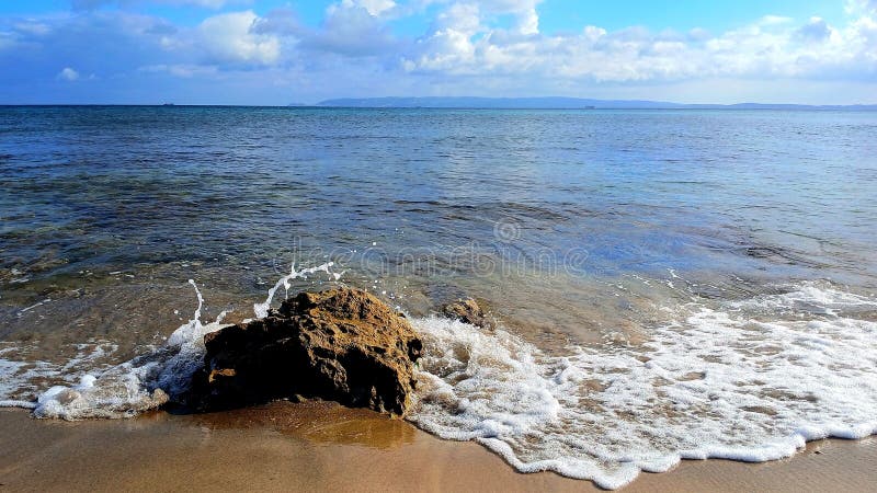 Waves Hitting the Rock on the Bizerte Corniche Stock Photo - Image of ...