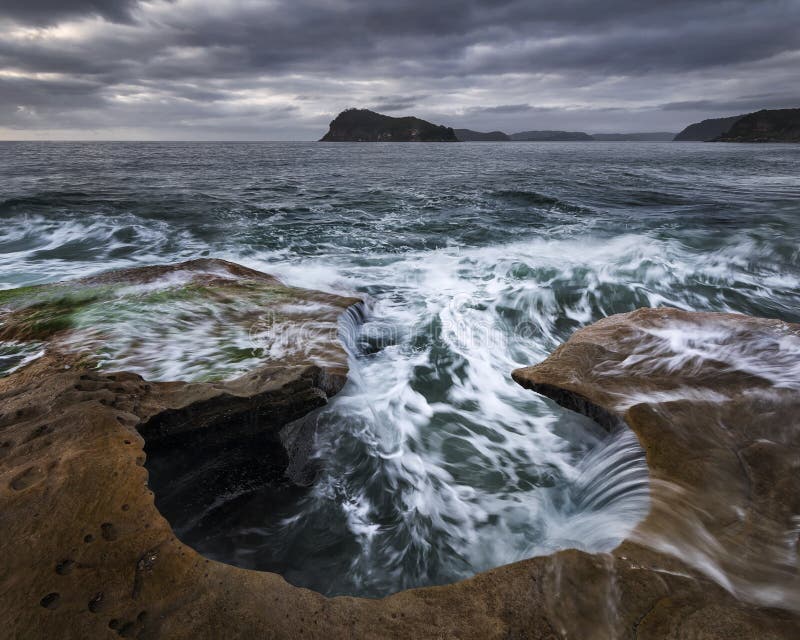 Waves Hitting the Rocks on the Ocean Stock Image - Image of dramatic ...