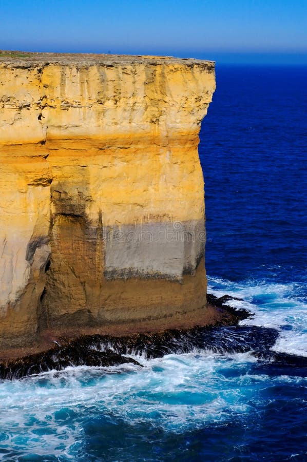 Waves Hitting Steep Cliff Wall Stock Image - Image of great, geologic ...