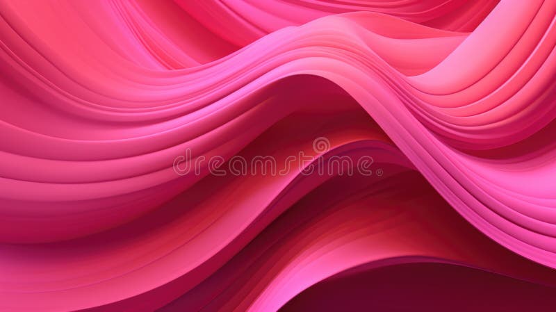 Waves in Hot Pink Colors, Abstract Illustration Stock Illustration ...