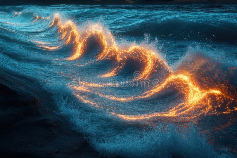 Waves Illuminated by Vibrant Light Create a Mesmerizing Display at ...
