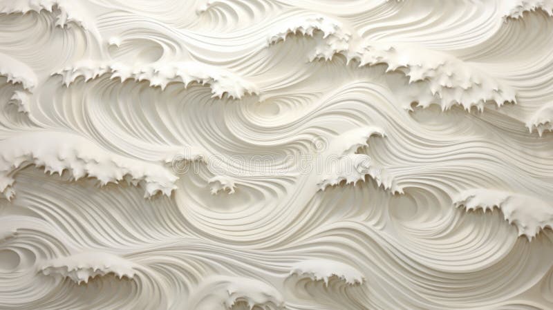 Waves in Ivory Colors, Abstract Illustration Stock Illustration ...