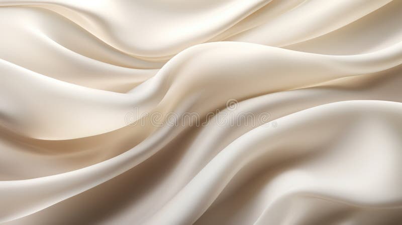 Waves of Ivory Satin Fabric, Abstract Illustration Stock Photo - Image ...