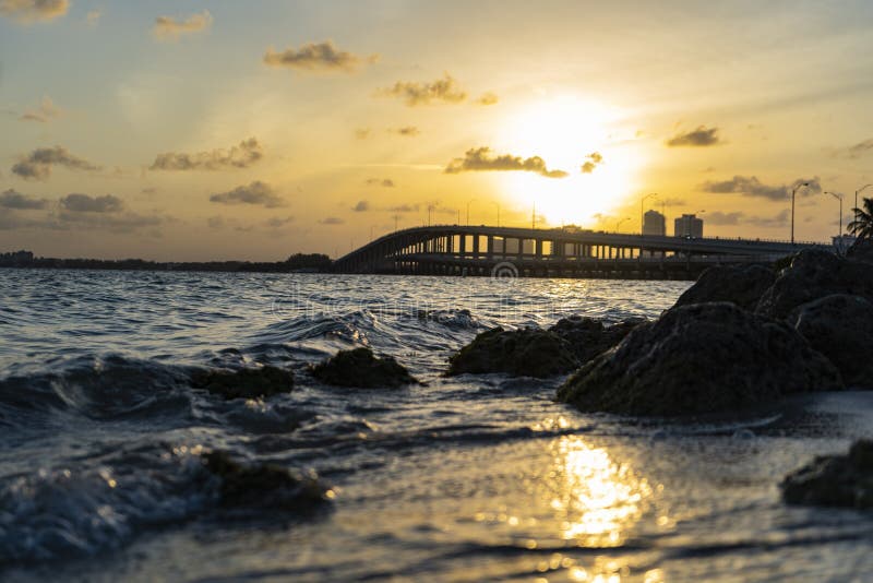 Waves on Key Biscayne Looking Out at the Ocean Stock Photo - Image of ...
