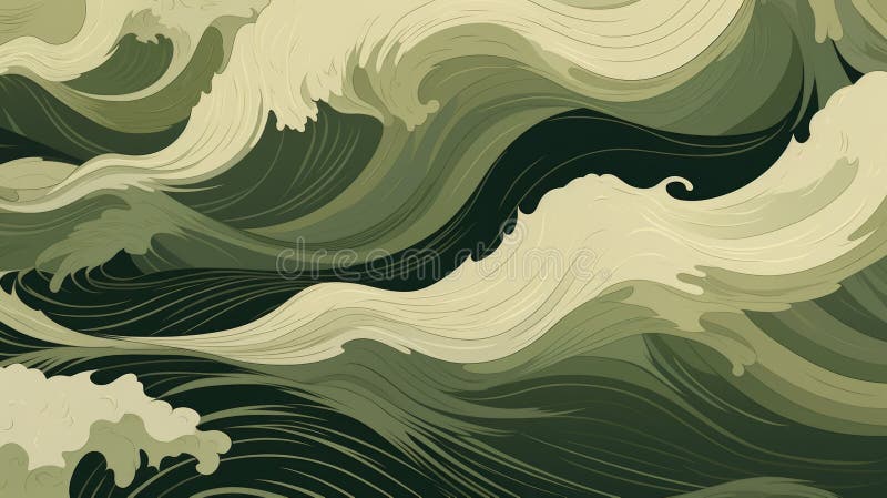 Waves in Khaki Colors, Abstract Illustration Stock Illustration ...