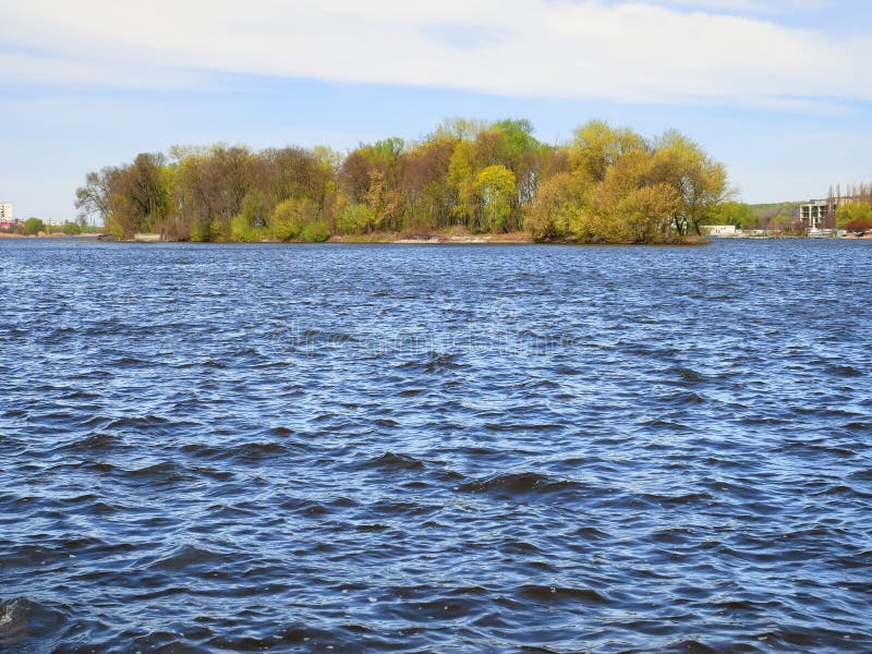 Waves on Lake in Fine Spring Weather Stock Image - Image of remote ...