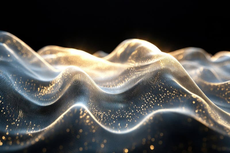 Waves of Light Create a Shimmering Effect on a Dark Background in ...