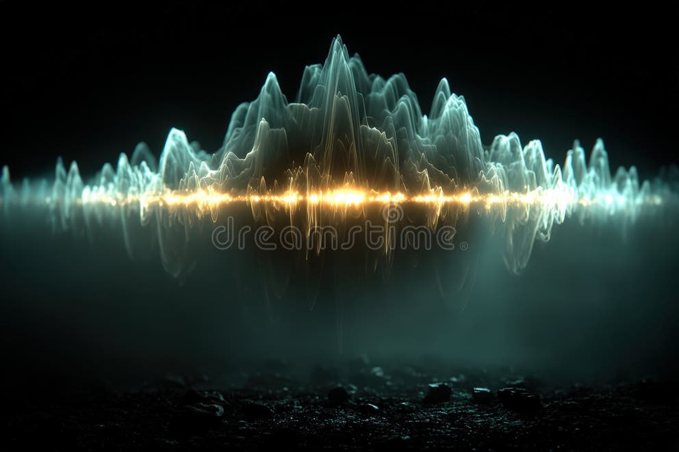 Visual Representation of Sound Waves in Dark Background with ...