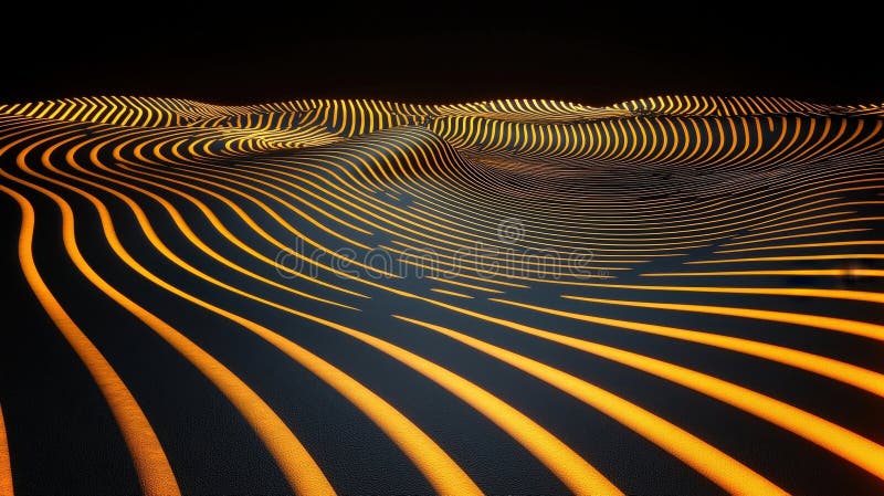Waves of Light and Shadow Creating Undulating Patterns in a Dark ...