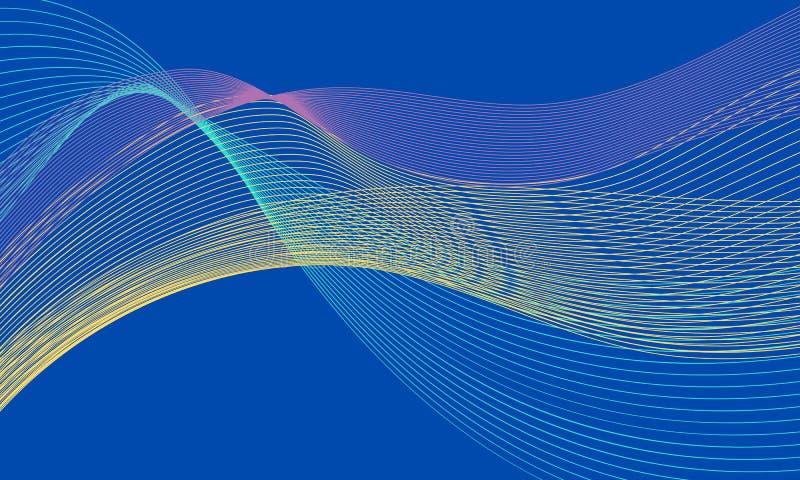 Waves Line Background Design Template Stock Illustration - Illustration ...