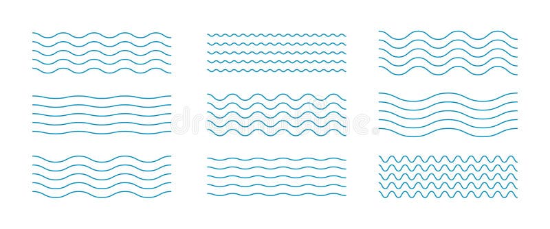 Waves Line Set – Wave Ornament Pattern. Vector Zigzag and Wavy ...