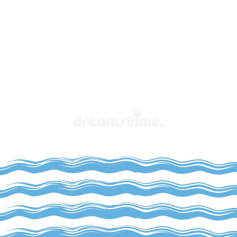 Waves Lines Decorative Frame, Vector Design Template, Abstract Water ...