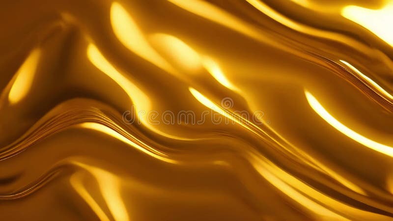Waves of Liquid Glossy Gold Metal, Glossy Mirror Chrome, Water Effect ...