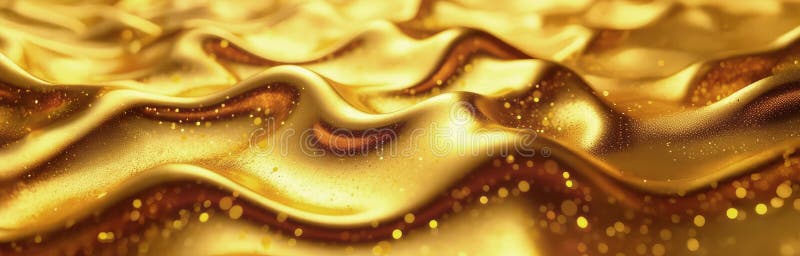 Waves of Liquid Glossy Gold Metal, Glossy Mirror Chrome, Water Effect ...