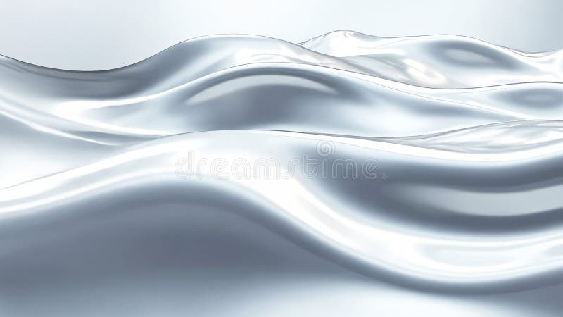 Waves of Liquid Glossy Silver Metal, Glossy Mirror Chrome, Water Effect ...