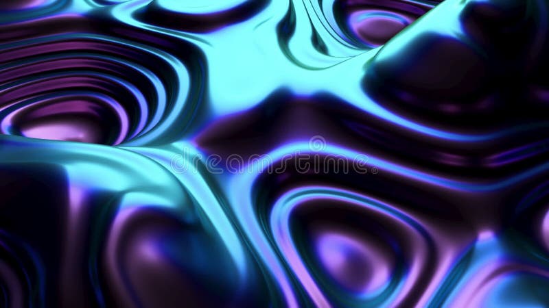 Sound Waves on Liquid Neon Metal Surface Stock Video - Video of music ...