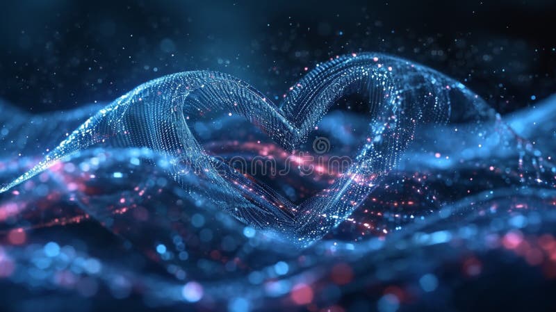 Waves of Love Data Flowing between Two Points Stock Illustration ...