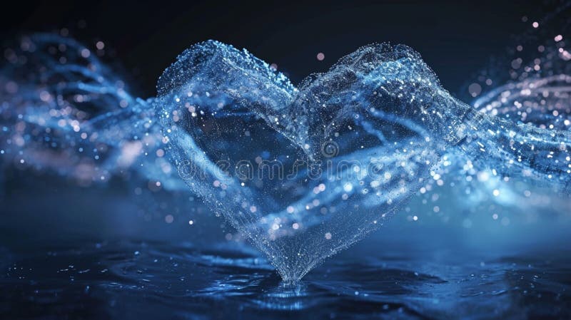 Waves of Love Data Flowing between Two Points Stock Illustration ...