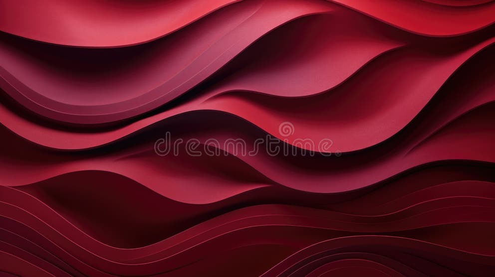 Waves in Maroon Colors, Abstract Illustration Stock Illustration ...