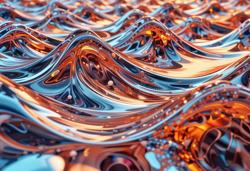 Waves of Metallic Fluid Create a Stunning Visual Display in Vibrant ...