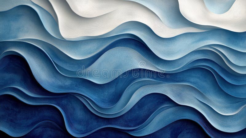 Waves Of Metallic Texture Flow In Undulating Patterns Creating An Abstract Design Stock Image