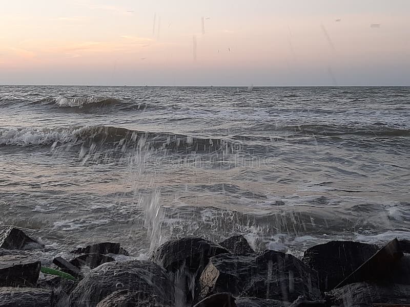 Waves at the Muarareja Beach Tegal Central Java Indonesia Thursday (7 ...