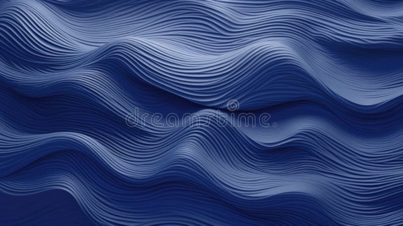 Waves in Navy Blue Colors, Abstract Illustration Stock Illustration ...