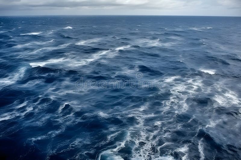 Waves in the Ocean. Neural Network AI Generated Stock Illustration ...