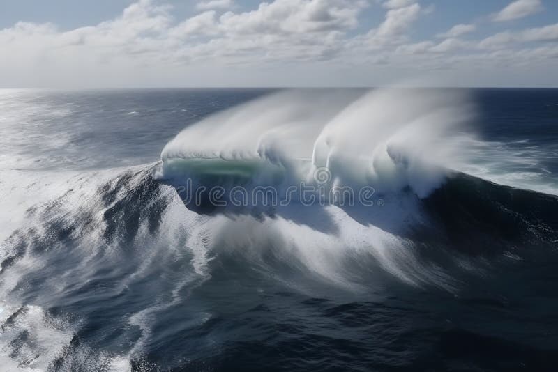 Waves in the Ocean. Neural Network AI Generated Stock Illustration ...