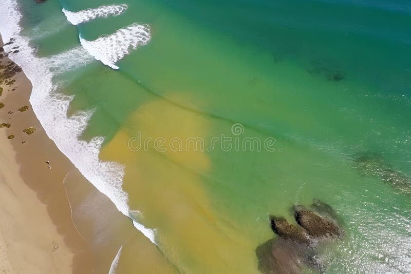 Waves in the Ocean. Neural Network AI Generated Stock Illustration ...