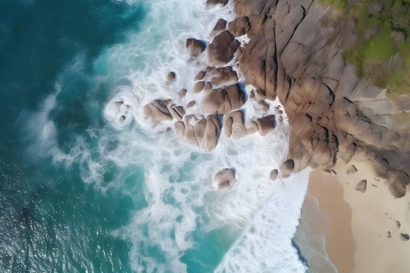 Waves in the Ocean. Neural Network AI Generated Stock Illustration ...