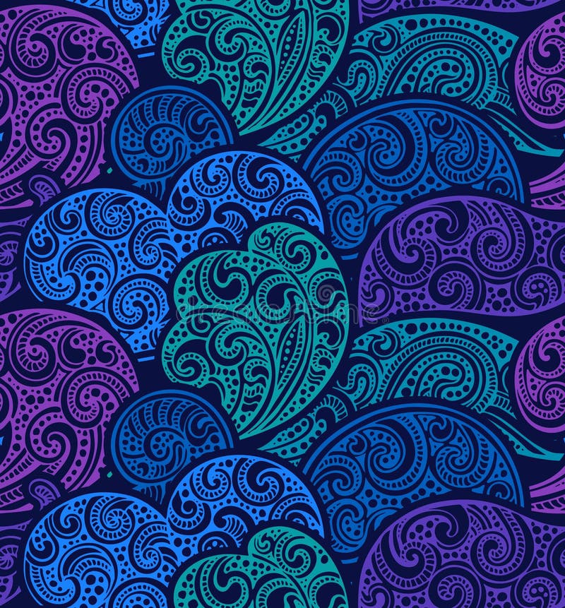 Waves_ornate6 stock vector. Illustration of fabric, design - 70488042