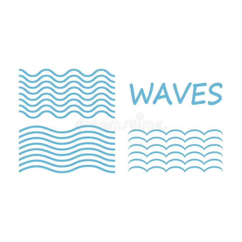 Waves Outline Icon, Modern Minimal Flat Design Style. Wave Thin Line ...