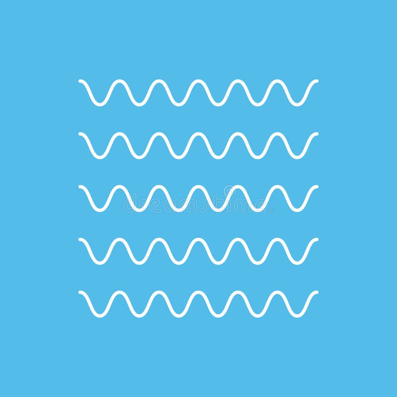 Waves Outline Icon, Modern Minimal Flat Design Style. Wave Thin Line ...