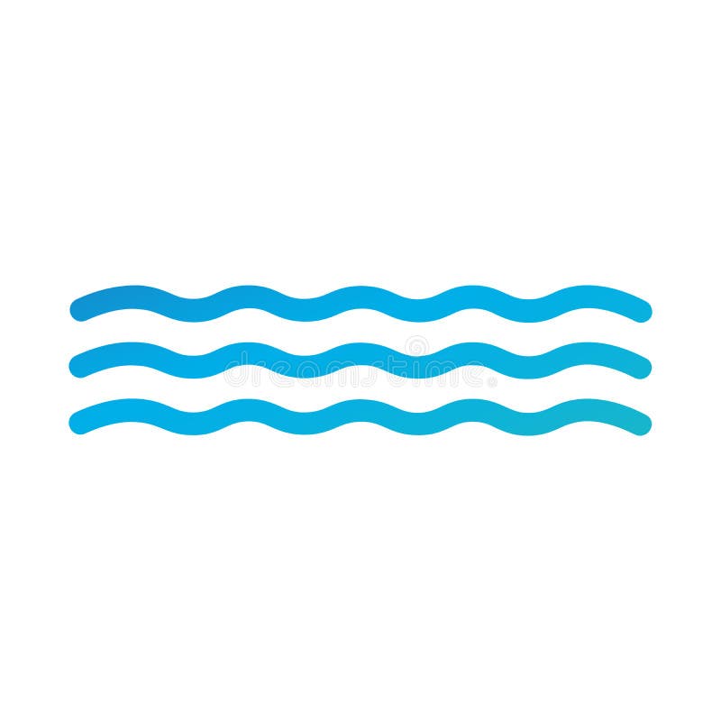 Waves Outline Icon, Modern Minimal Flat Design Style. Wave Thin Line ...
