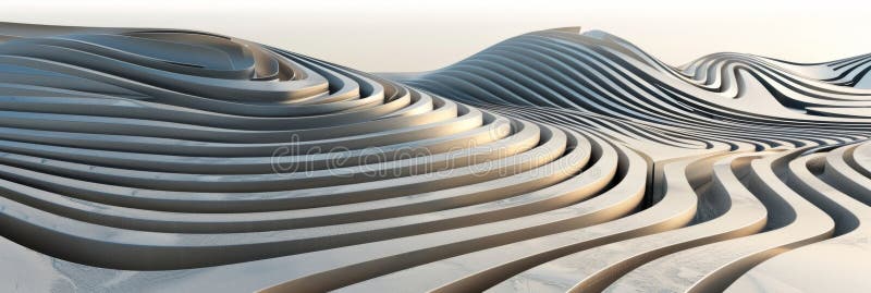 Waves of Parallel Lines Undulating Across a Barren Landscape Stock ...