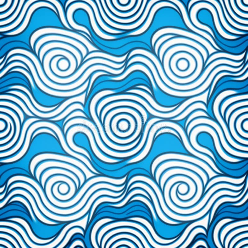 Waves Pattern with Blue and White Colors Stock Illustration ...