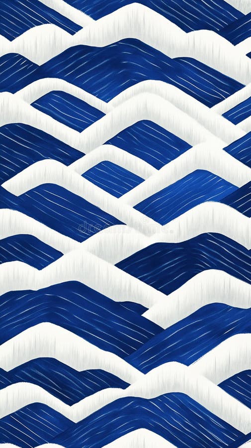 Waves Pattern in Blue and White Creates Calming and Serene Atmosphere ...