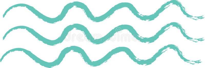 Waves Pattern Crayon Hand Drawn Stock Vector - Illustration of brush ...