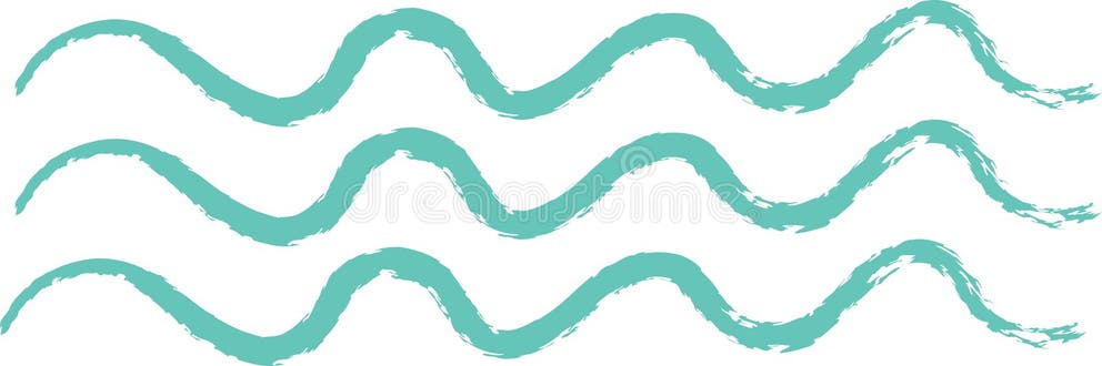 Waves Pattern Crayon Hand Drawn Stock Vector - Illustration of brush ...