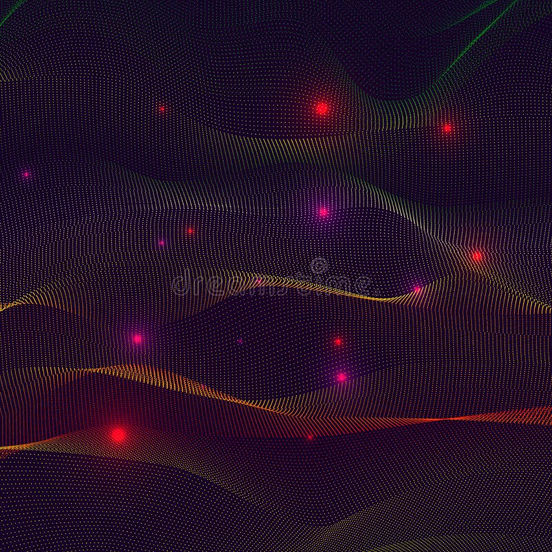 Waves from Points, Glow Lights, Abstract Background Stock Vector ...