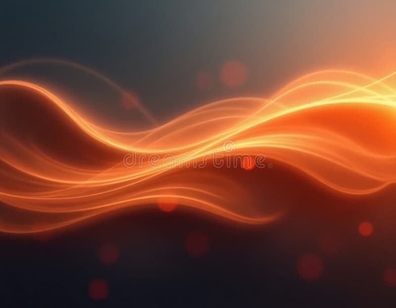Waves of Radiant Orange Light Weave through a Dark Background, Creating ...