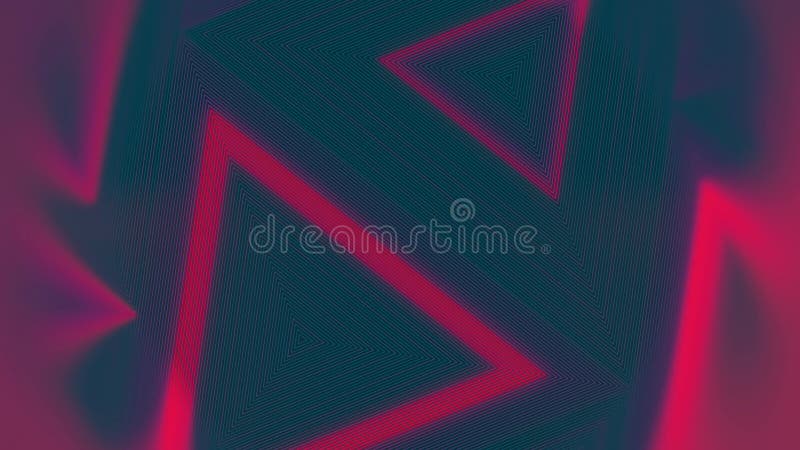 Waves of Red Color on a Pattern of Green Triangles. 3d Rendering Loop Animation Stock Video ...