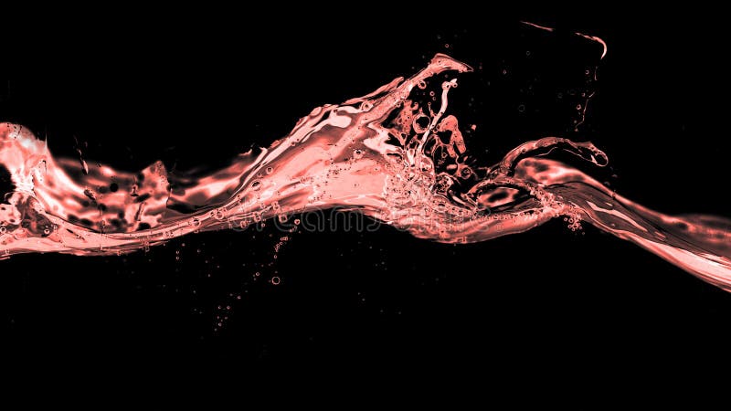 Waves of Red Water on a Black Background Stock Image - Image of wine ...