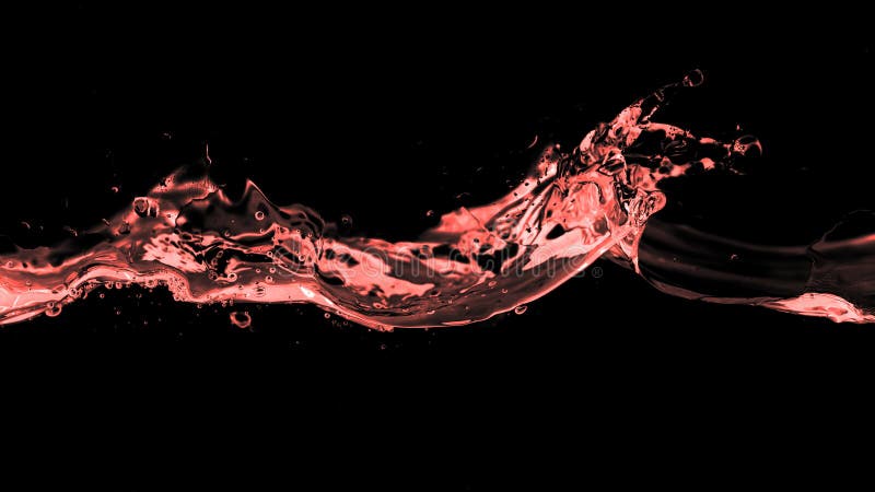 Waves of Red Water on a Black Background Stock Image - Image of ...